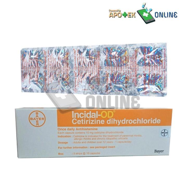 Jual INCIDAL OD 10MG 10'S/CETIRIZINE/ALERGI/GATAL/PILEK - 4biji - Kota ...