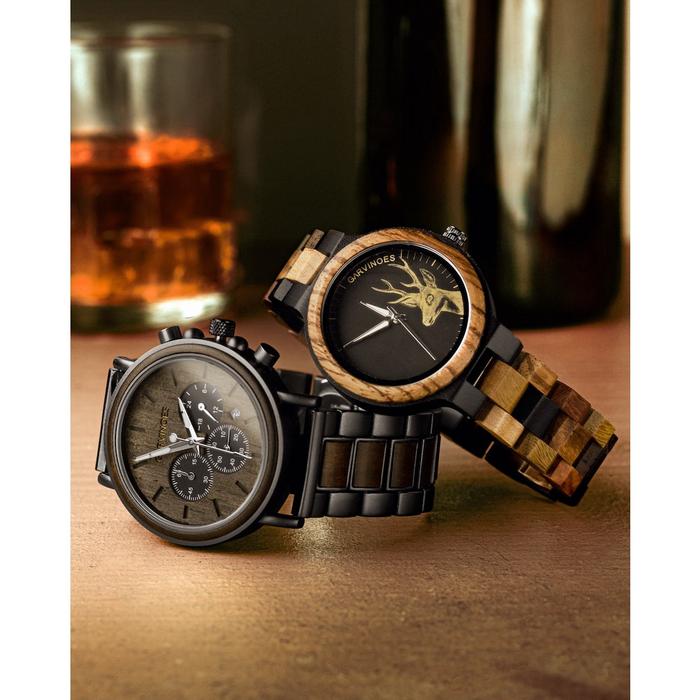 Jual Jam Tangan Kayu Gustav Series & Merian Series Couple Ebony ...