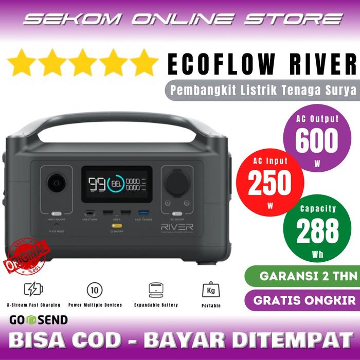Jual ECOFLOW RIVER Portable Power Station Genset Listrik Tenaga Surya ...