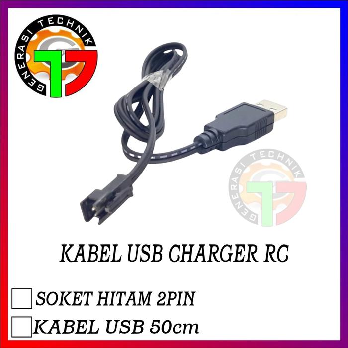 Jual Kabel Cas Mobil RC Model USB Panjang Kabel 50Cm Soket Hitam 2Pin ...