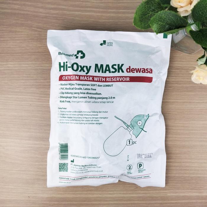 Jual BESMED Hi-Oxy Dewasa/ Masker Sungkup Oksigen Dewasa - Kota ...