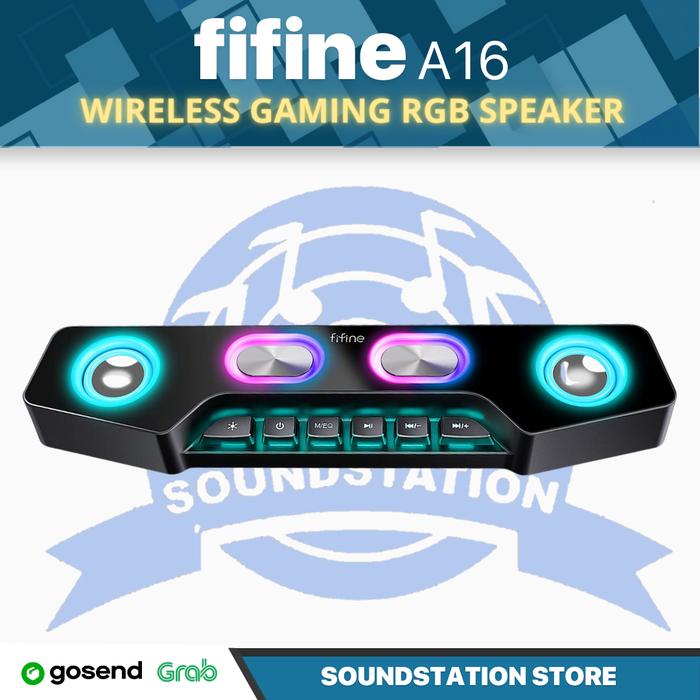Promo FIFINE A16 Computer Speaker, Bluetooth Wireless Gaming RGB ...