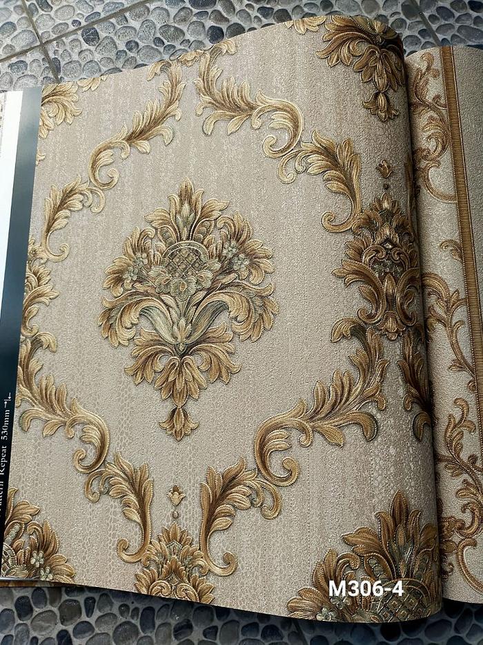 Jual Wallpaper Dinding Batik Klasih Mewah Kombinasi List Polos ...