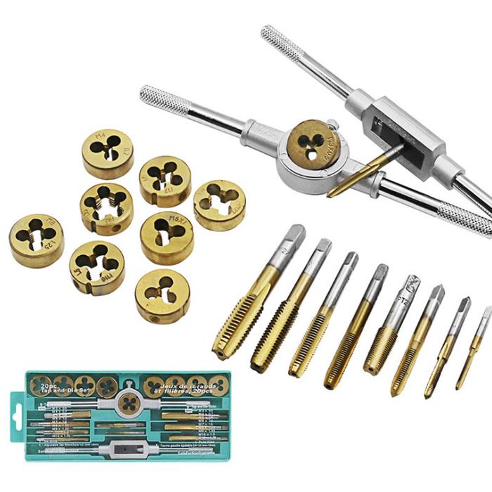 Jual Metric Adjustable Tap Die Wrench Set 20pcs Tap Die spanner Hand ...