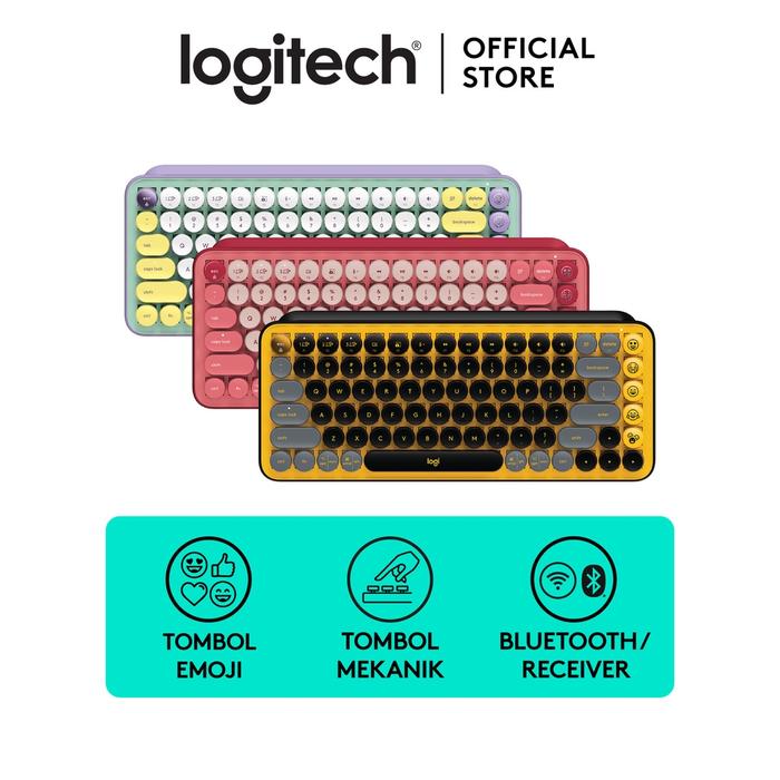 Jual Logitech POP KEYS Keyboard Wireless Mechanical Compact Emoji Keys ...