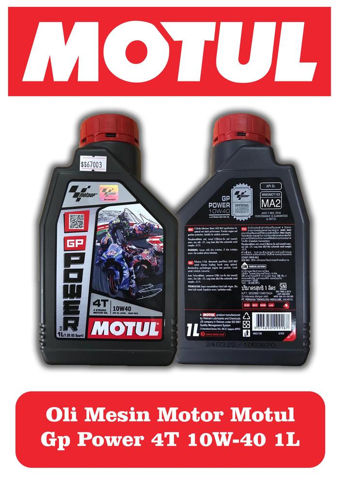 Jual Oli Mesin Motor Motul Gp Power 4T 10W-40 1L 67003 - Kab. Bekasi - Jasutra motor | Tokopedia