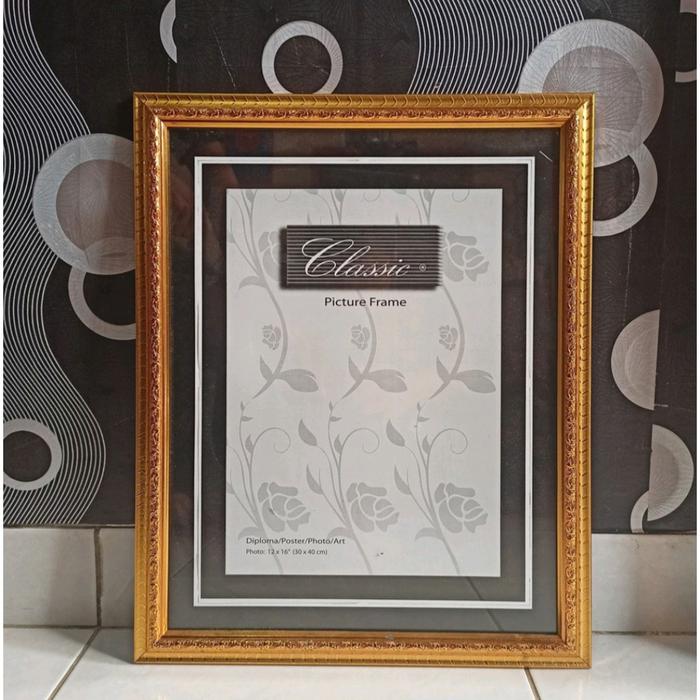 Jual Bingkai Foto 50x75 Minimalis EMAS SILVER COKLAT 3CM - Hitam ...