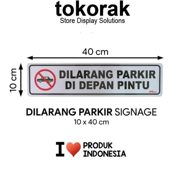 Jual SIGNAGE DILARANG PARKIR 40X10 CM SIMBOL LOGO PERINGATAN NO ...