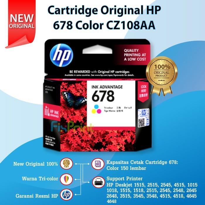Jual Tinta Printer Cartridge HP 678 Color CZ108AA HP Deskjet 1515 2515 ...