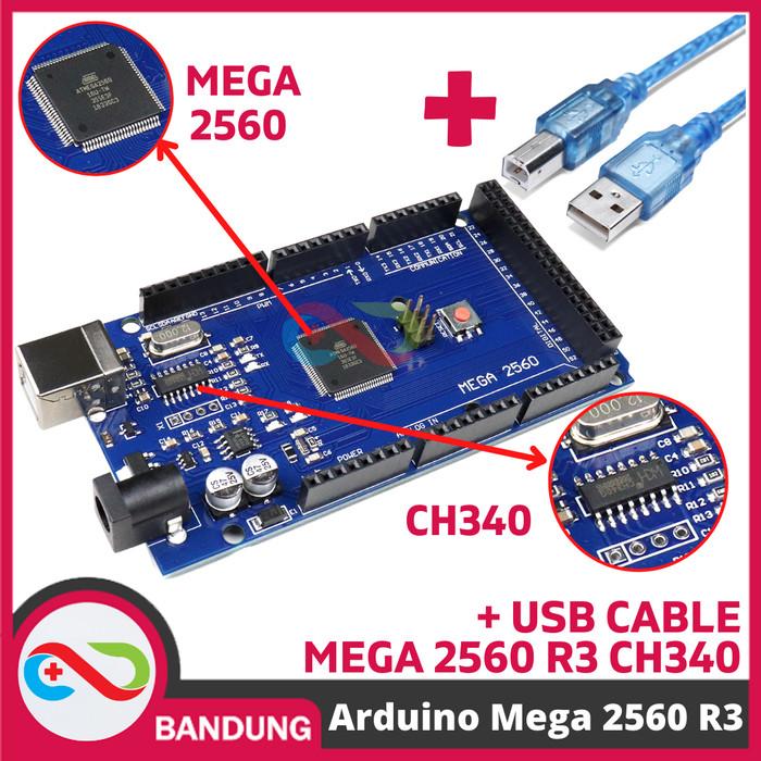 Promo ARDUINO MEGA 2560 R3 CH340 COMPATIBLE BOARD + USB CABLE - Kota ...