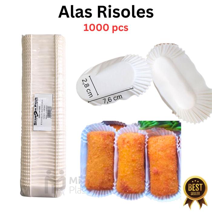Jual Kertas Alas Risoles Cake Cases Oval Risol 129 x 81mm isi 1000 pcs ...