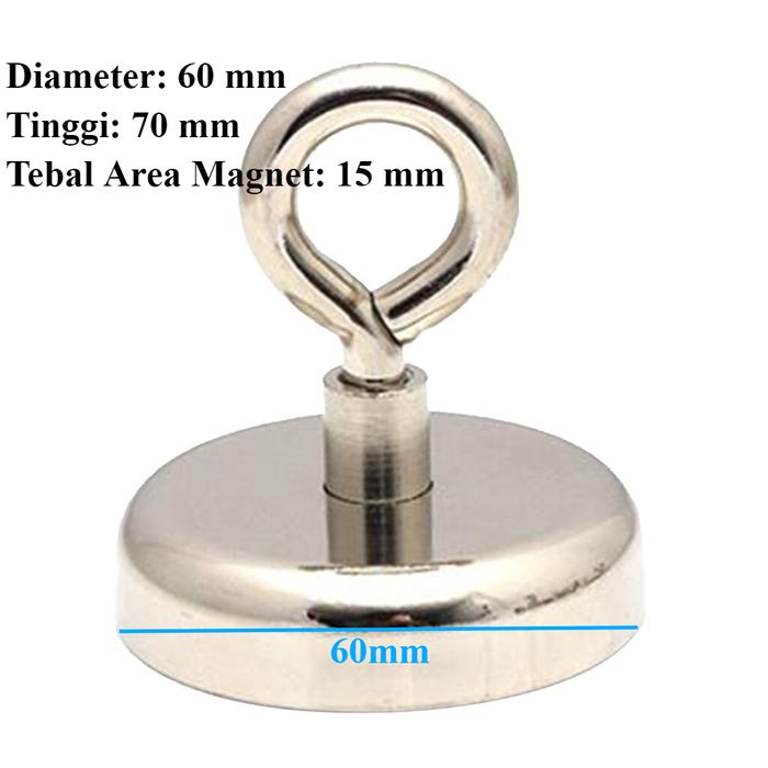 Jual Besi Berani Magnet Gantungan Hook Strong Neodymium Diameter 60mm ...