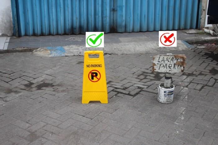 Jual Rambu DILARANG PARKIR Plang No parking Hotel Ruko Rukan not WET ...