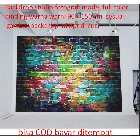 Jual Backdrop studio fotografi model full color dinding warna warni 90 ...