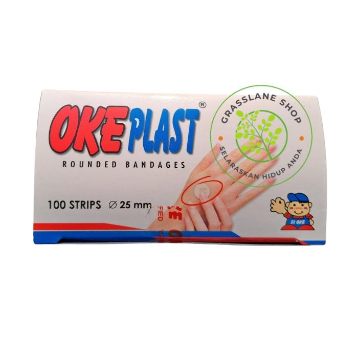 Jual OK Plast Plastic Bandages Plester Luka Bulat Spot 25 mm box isi ...