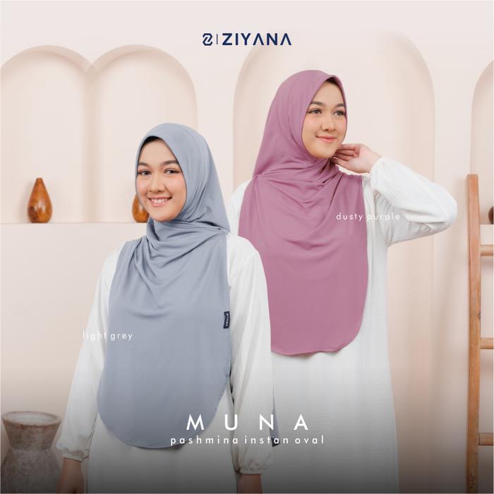 Jual Ziyana Hijab-Pashmina Instan Oval Jersey Muna Black-White-Wardah-Cream - Kota Depok ...