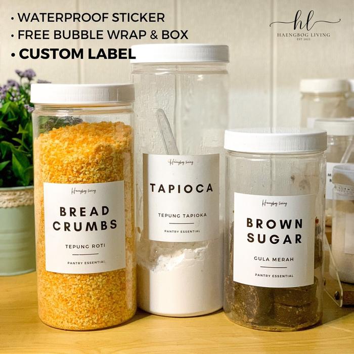 Jual Toples Penyimpanan Estetik Tempat Wadah Gula Tepung Free Stiker ...