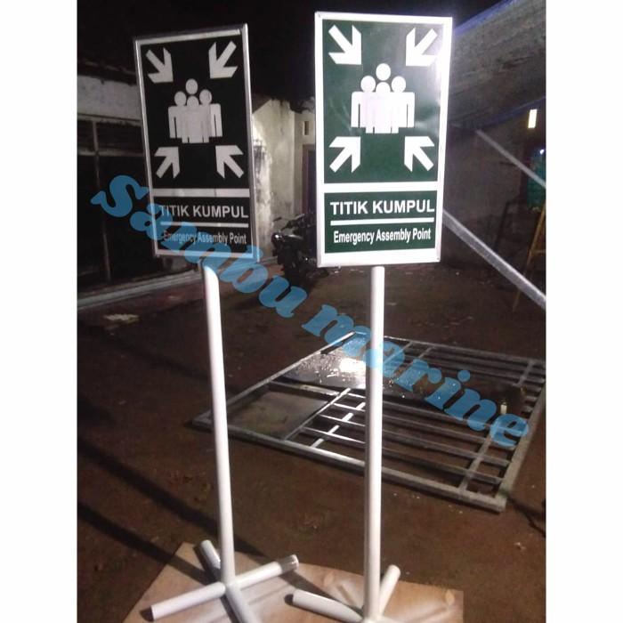 Jual rambu titik kumpul assembly point plat + tiang 3 mtr | rambu K3 II ...