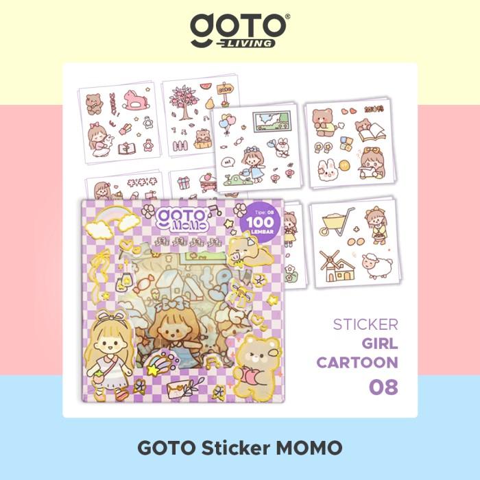 Jual Goto Momo Stiker Lucu Sticker Kartun Korea Motif Anti Air 1 Lembar ...