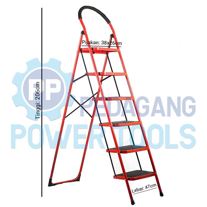 Jual Mollar Tangga Lipat Rumah 6 Step 2 Meter Besi Tingkat Steel Ladder - Kota Bekasi - malakom ...