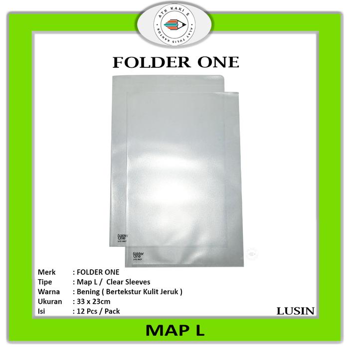 Jual FOLDER ONE - Map L Clear Sleeve Holder F4 CPP - Kulit Jeruk ...