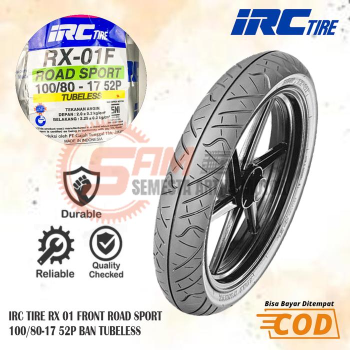 Jual Ban Luar IRC Tire 100/80 Ring 17 RX01 Front Road Winner Tubeless Motor - Kota Bandung ...