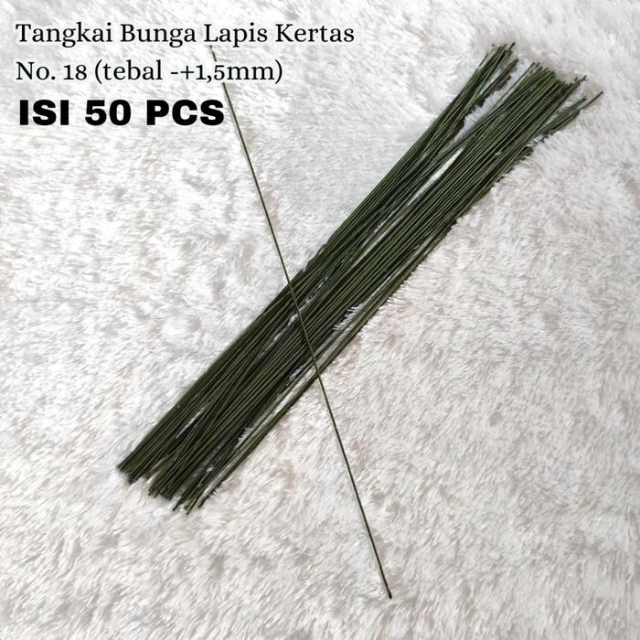 Jual Tangkai Kawat Bunga 50 pcs / Tangkai Bunga Bouquet - Kertas 18 (1 ...