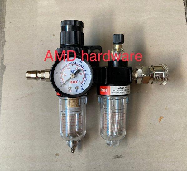 Jual DOUBLE Air Filter Regulator + Lubricator SET 1/4" Compressor utk ...