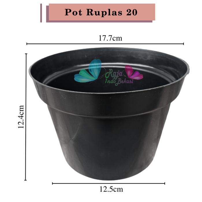 Jual RAJA INDO TERMURAH Pot Bunga BASIC Hitam 20 15 17 Termurah se ...