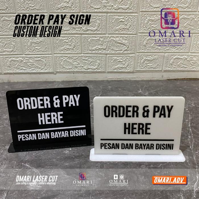 Jual OMARI Signage Standing - KASIR - Sign Meja Kasir model duduk - Kab ...