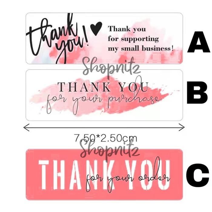 Jual Stiker Label Thank You Persegi Panjang Sticker Label Kue Kemasan ...
