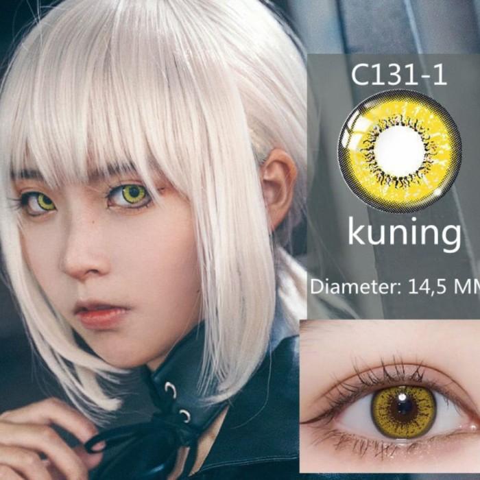 Jual TERBAGUS softlens cosplay kuning lensa mata anime soft lens yellow ...