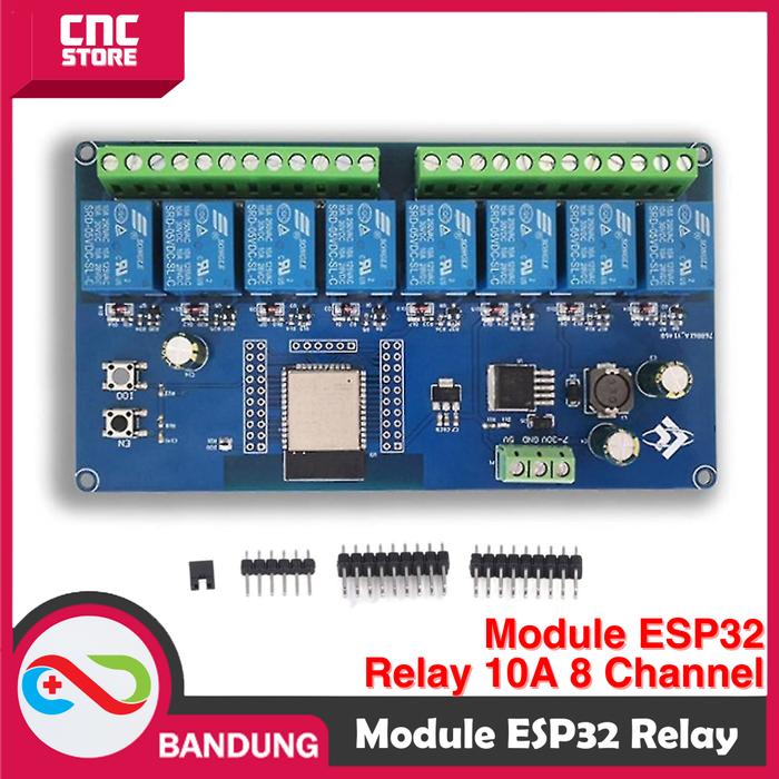Promo MODUL ESP32 RELAY 10A 8 CHANNEL AC 220 WIFI BLUETOOTH WROOM-32E ...