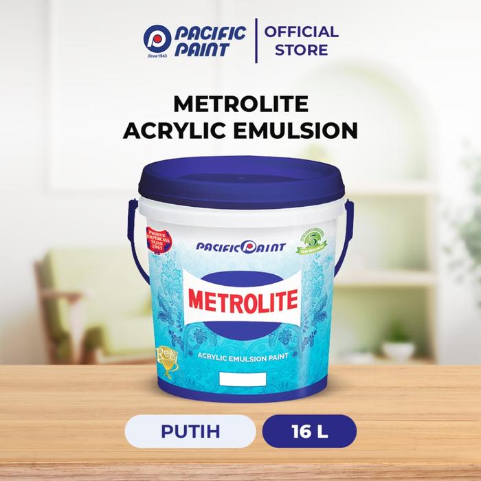 Promo Metrolite Acrylic Emulsion-Cat Dinding Interior- PUTIH-16liter ...