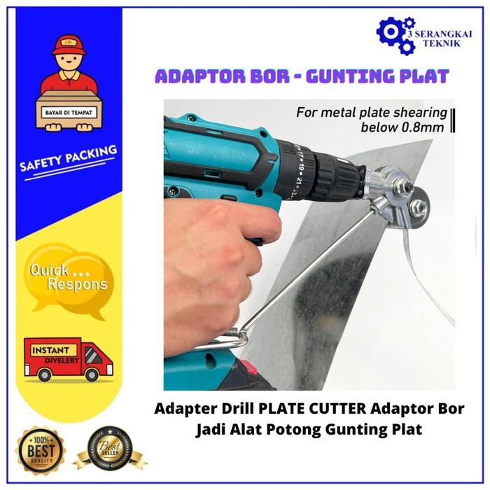 Jual Adapter Drill PLATE CUTTER Adaptor Bor Jadi Alat Potong Gunting ...