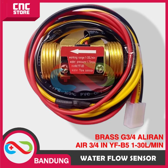 Jual WATER FLOW SENSOR BRASS G3/4 ALIRAN AIR 3/4 IN YF-B5 1-30L/MIN ...