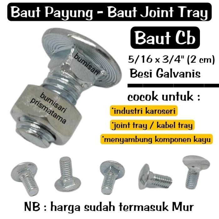 Jual BAUT JOINT TRAY /BAUT PAYUNG/BAUT CB 5/16 X 3/4" PANJANG 2 CM ...