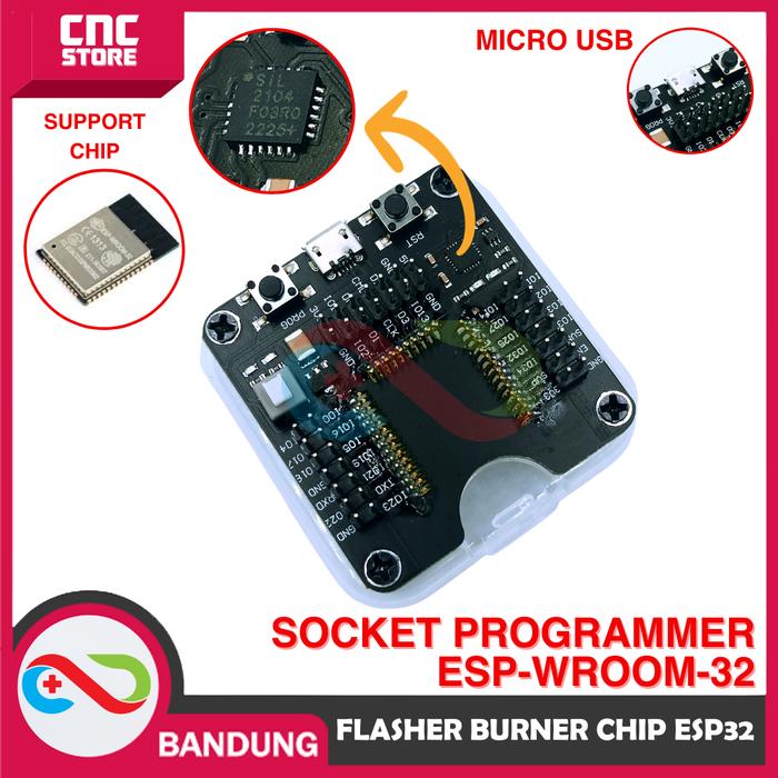 Jual Socket Programmer Downloader Flasher Burner Chip Esp32 Esp Wroom