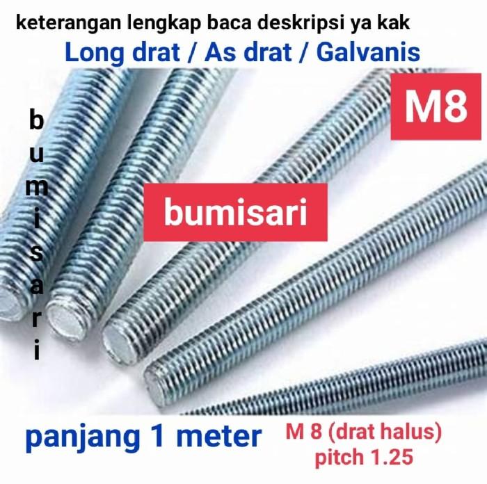 Jual LONGDRAT M8 GALVANIS ASDRAT M8 DRAT HALUS 1 METER / LONG AS DRAT ...