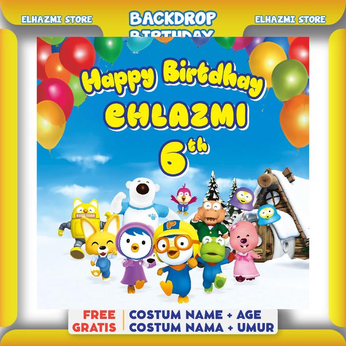 Jual Premium !! Pororo Birthday | Banner | Spanduk | Backround ...