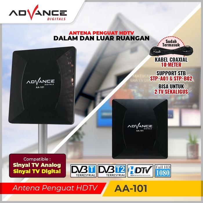 Jual Advance AA-101 Indoor Outdoor Digital Analog Antenna In DVB-T2 And ...