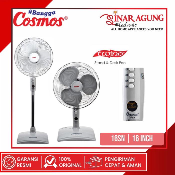 Jual COSMOS TWINO 2 IN 1 STAND FAN + DESK FAN / KIPAS ANGIN 16-SN (16 ...