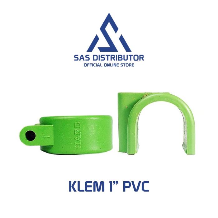 Jual Klem Pipa 1" inch HARD / Klem Pipa Hijau PVC / Pipe Clamp / Klem ...