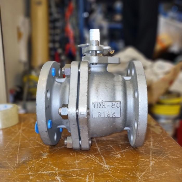 Jual Ball Valve BOL VALEB stainless Ss 304 Kitz 3"inch Dn 80 Flange jis ...