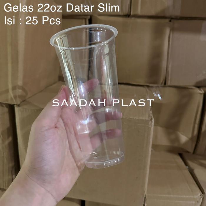 Jual Gelas Plastik 22oz Slim Datar PP Cup Thai Tea - Isi 25 Pcs ...