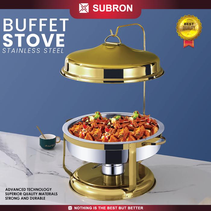 Promo SUBRON Chafing Dish Bulat Pemanas Makanan Wadah Saji Prasmanan ...