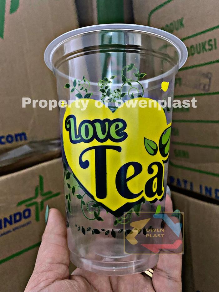 Jual GELAS PLASTIK MOTIF TEH/GELAS TEH POCI/GELAS POP ICE/GELAS BUBBLE ...