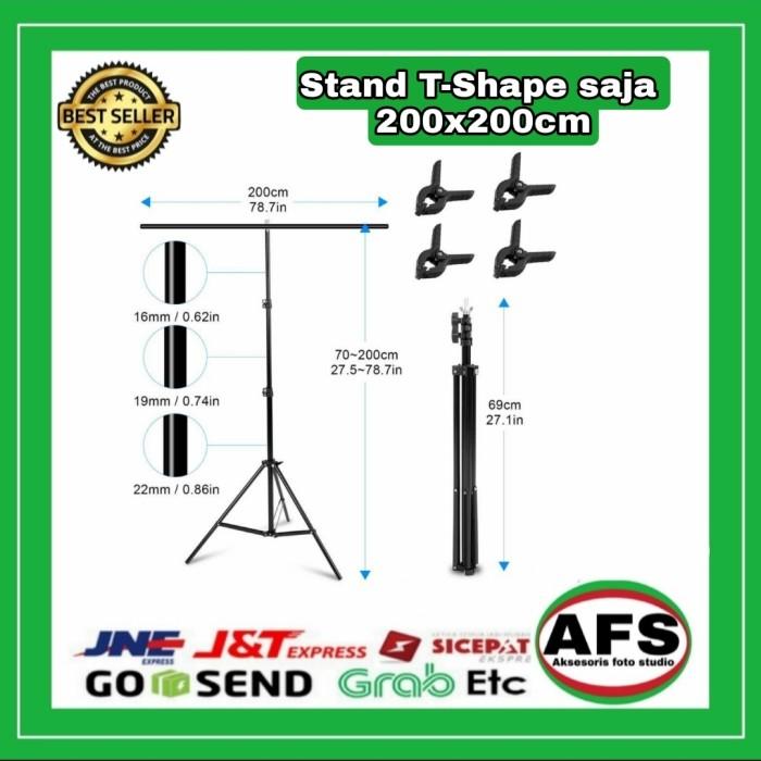 Jual SANTIANI Stand tiang Background Backdrop T-Shape 2x2cm 4 clamp ...