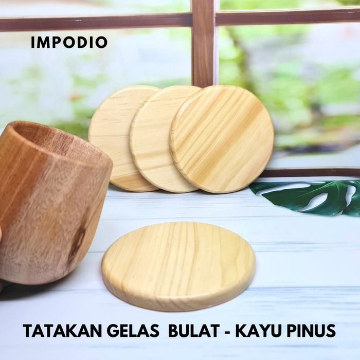 Jual TATAKAN GELAS - COASTER BULAT KAYU PINUS AKSESORIS PHOTOGRAPHY ...