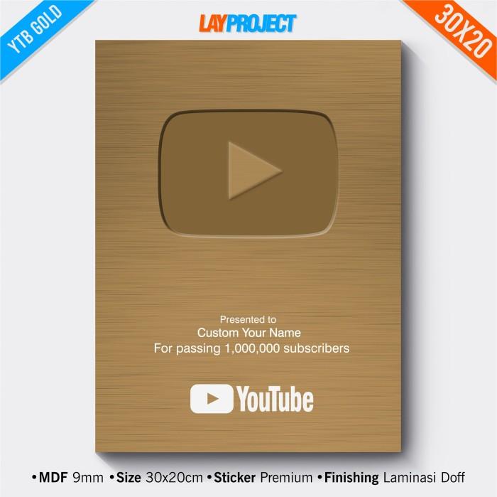 Jual Wall Decor Hiasan Dinding - Youtube Play Button Silver Gold Hitam ...